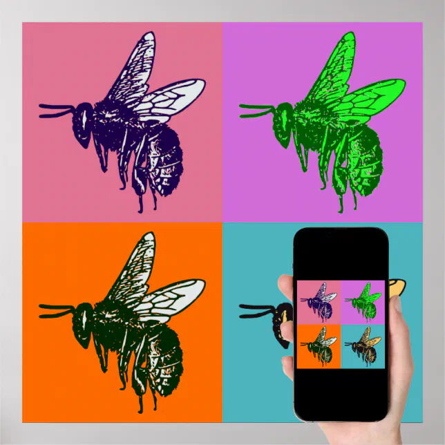 Bee Pop Art Poster | Zazzle