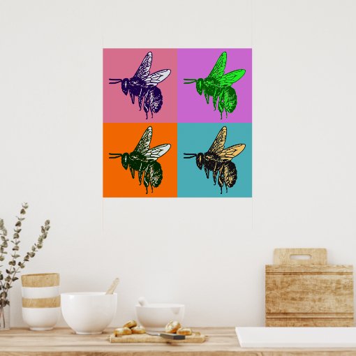 Bee Pop Art Poster | Zazzle