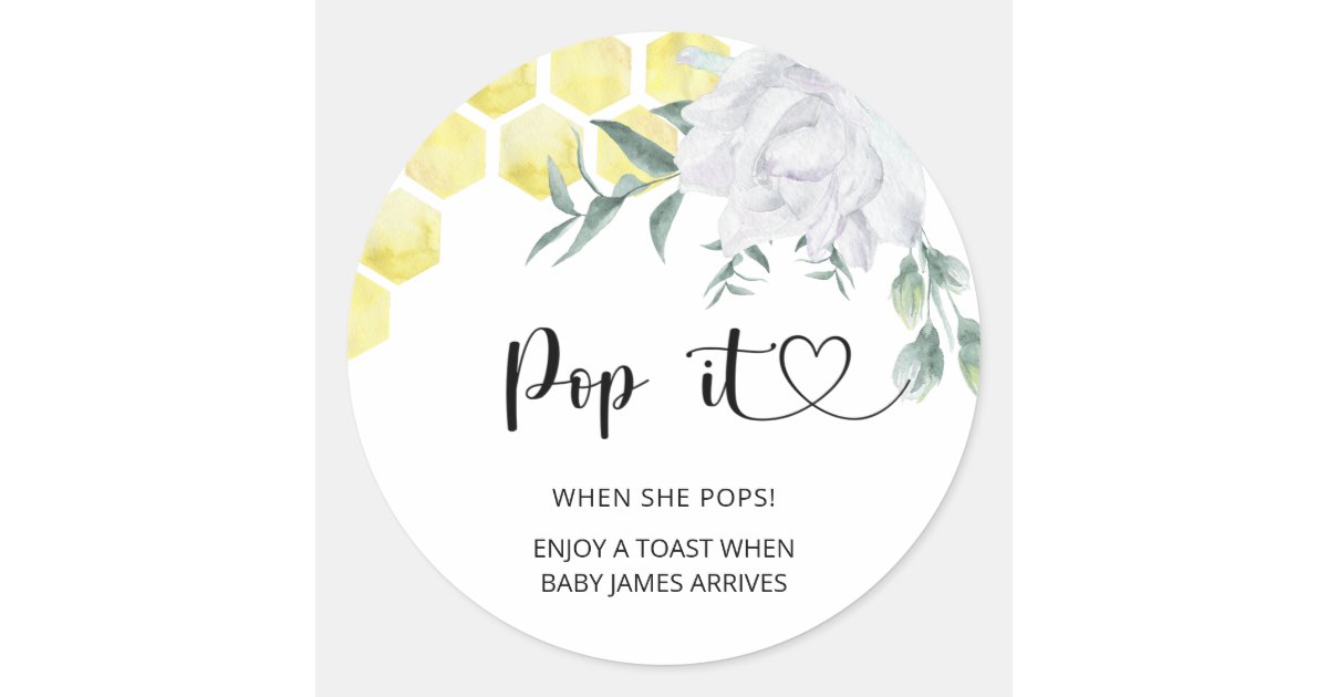 Bee Pop it When she pops Classic Round Sticker | Zazzle