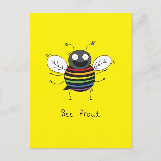 Bee Proud Gay Pride LGBTQ Bee Postcard | Zazzle.com