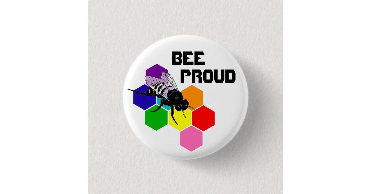 Bee Proud - nonbinary flag Button | Zazzle