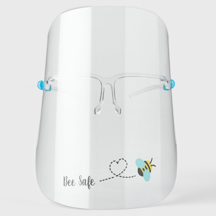 Bee Safe, Be Safe, Bee Pun Face Shield | Zazzle
