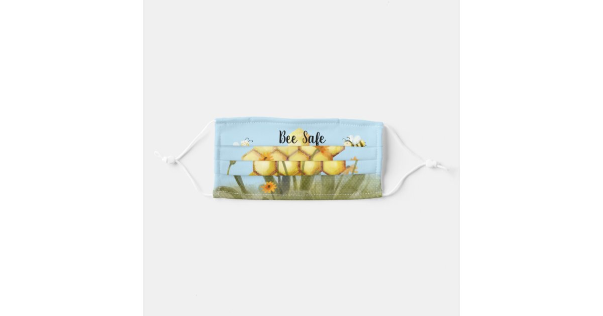 Bee safe cute Bee Adult Cloth Face Mask | Zazzle