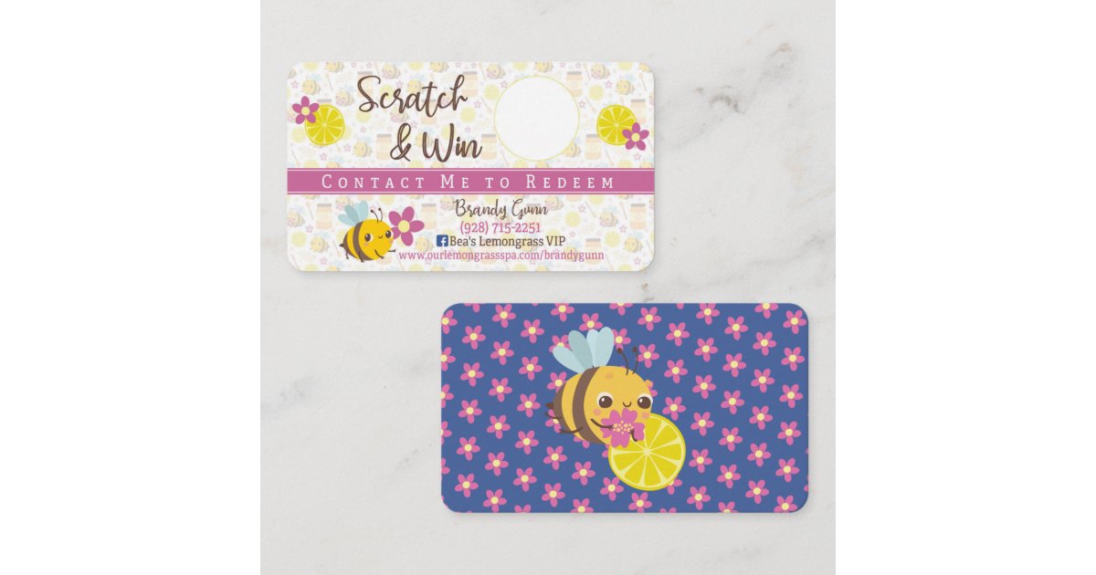 Bee Scratch & Win Business Card | Zazzle