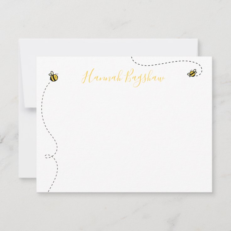 Bee Stationery Set Note Card | Zazzle