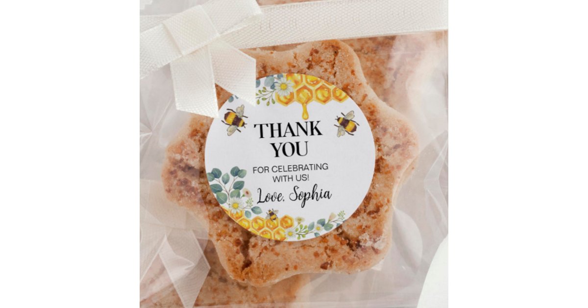 Bee Sticker Labels Birthday Baby Shower | Zazzle