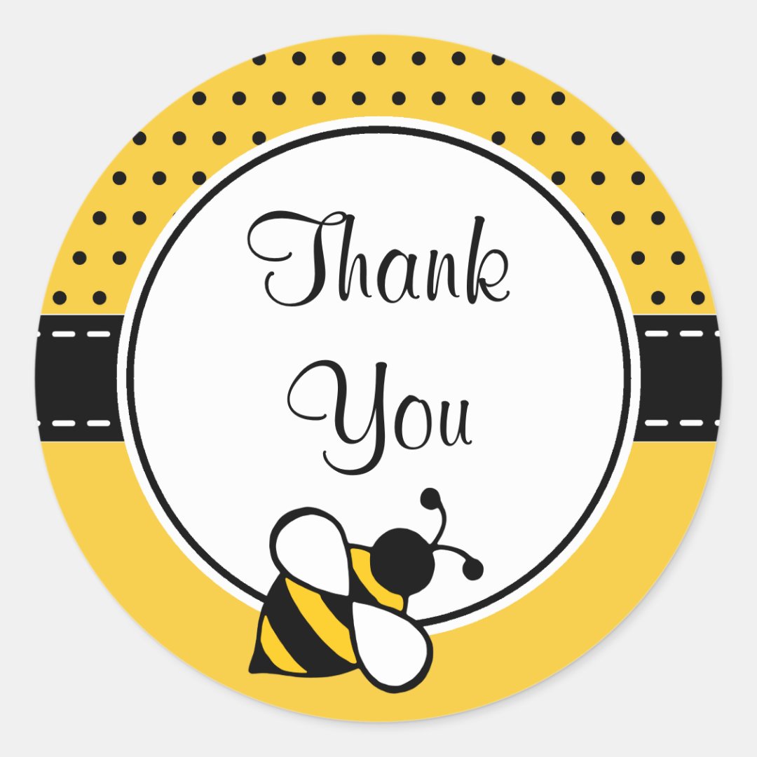 Bee Thank You Stickers | Zazzle