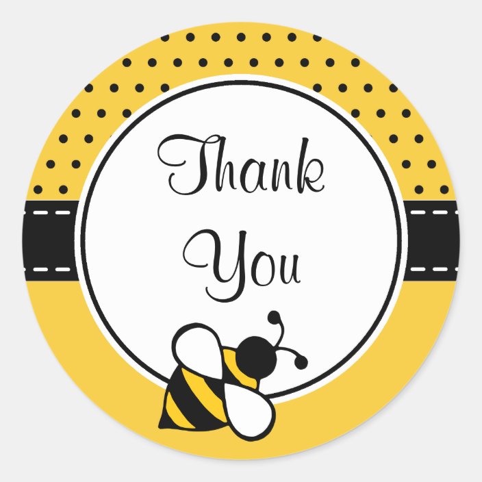 Bee Thank You Stickers | Zazzle.com