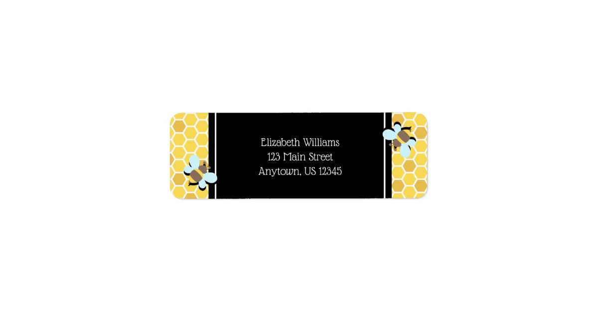 Bee Theme Honeycomb Return Address Label | Zazzle