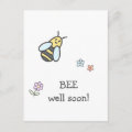 BEE well soon! Cute Flowers and Bee Get Well Postcard | Zazzle
