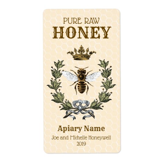 Bee Wreath and Crown Apiary Label | Zazzle.com