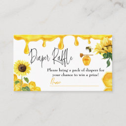 Bee Yellow Honey Baby Shower Diaper Raffle Game Business Card | Zazzle