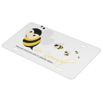 Bee Yourself License Plate | Zazzle
