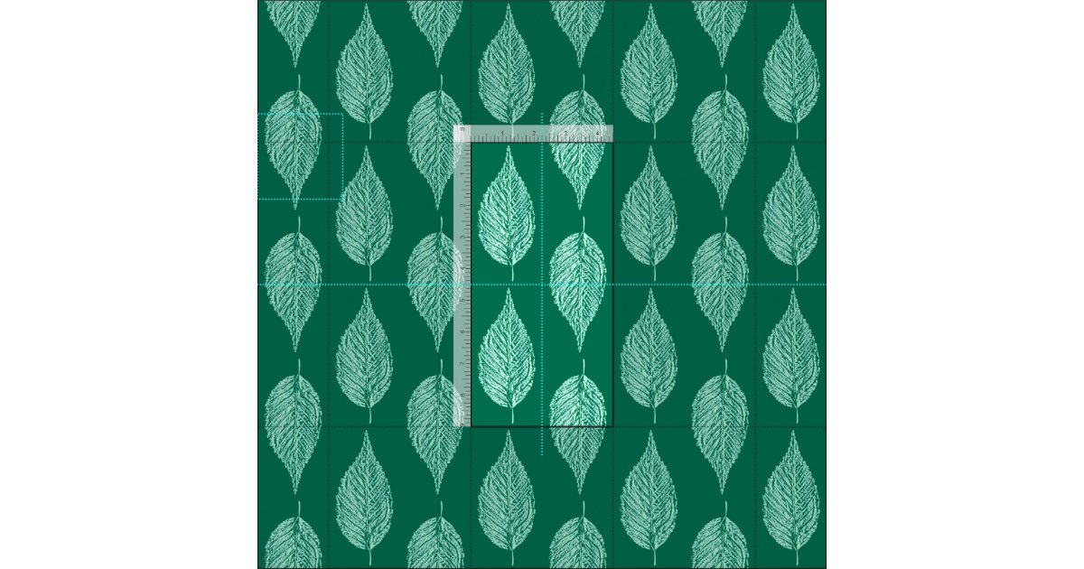 Beech Leaf Chalk Print, Turquoise and Aqua Fabric | Zazzle