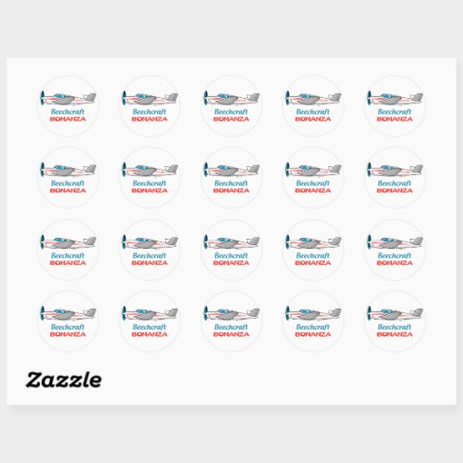 Beechcraft Bonanza Classic Round Sticker | Zazzle