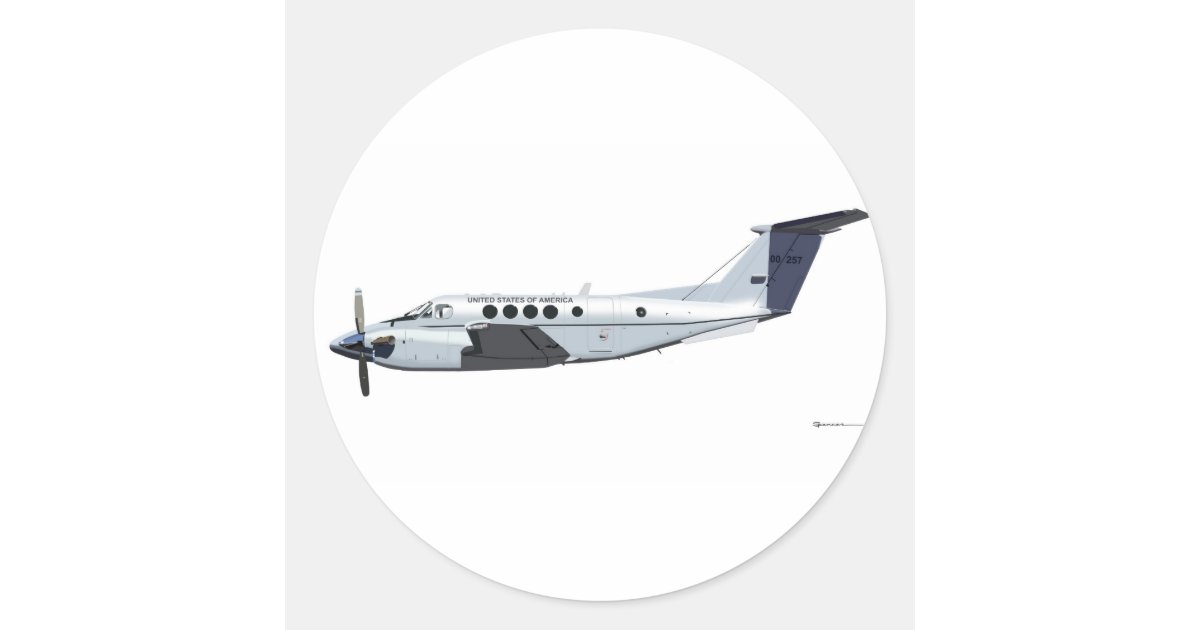 Beechcraft C-12 Huron Classic Round Sticker | Zazzle