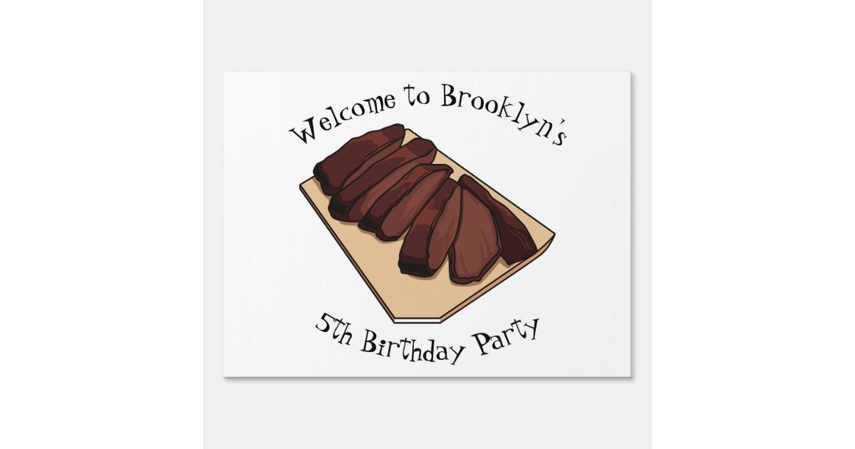 Beef brisket cartoon illustration sign | Zazzle