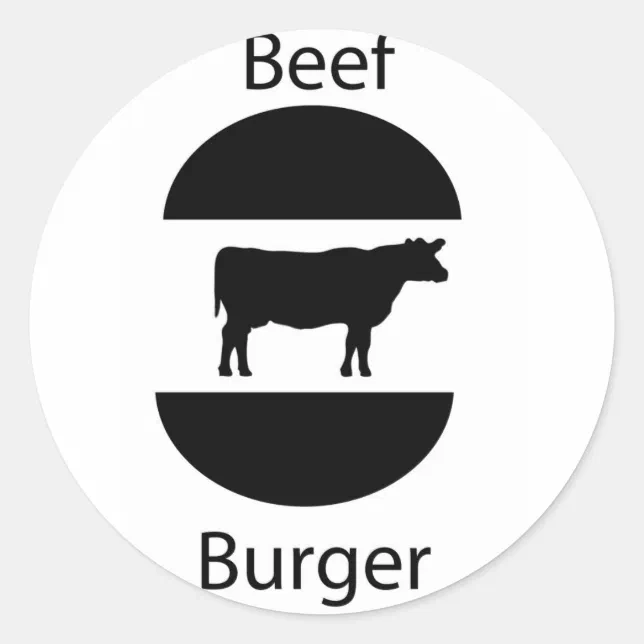 Beef burger classic round sticker | Zazzle