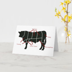 Beef Butcher Chart - Tasty Delicious Yummy Beef! Card | Zazzle