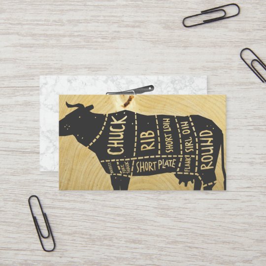 Beef Diagram | Butchers Knife Business Card | Zazzle.com