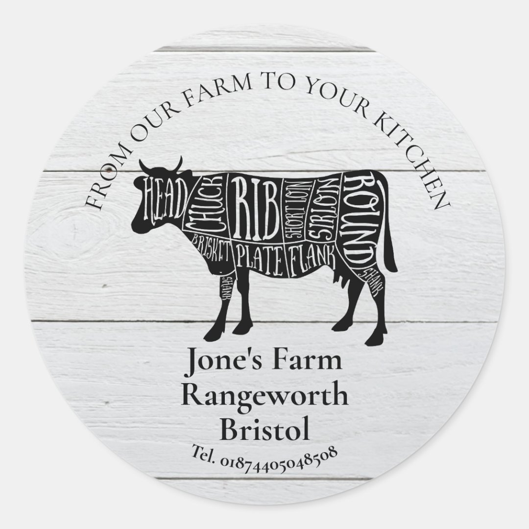 beef farmer marketing produce dairy farmer classic round sticker | Zazzle