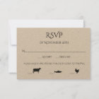 Beef Fish Chicken 3 Entree Choice Wedding RSVP | Zazzle