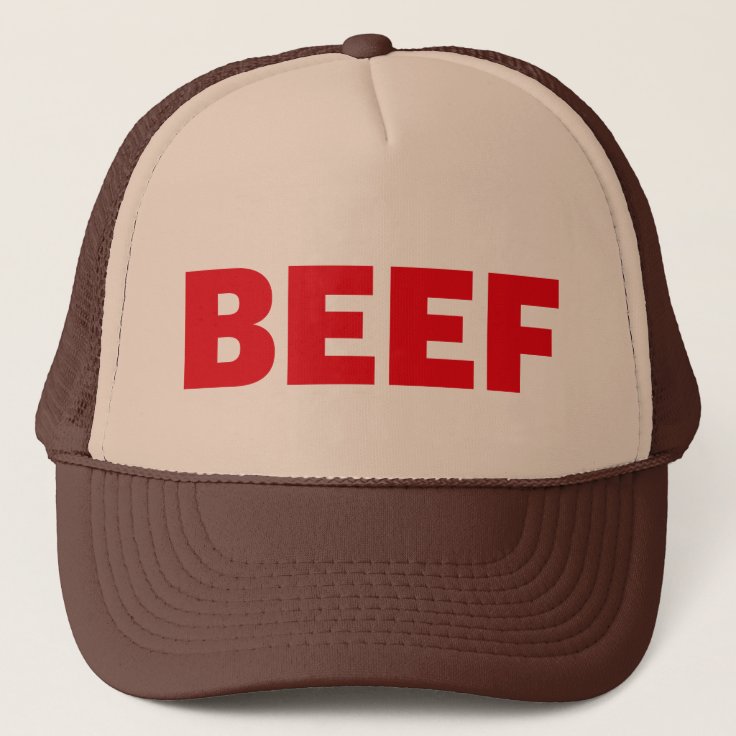BEEF fun slogan trucker hat | Zazzle