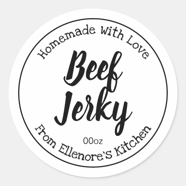 Beef Jerky Classic Round Sticker | Zazzle