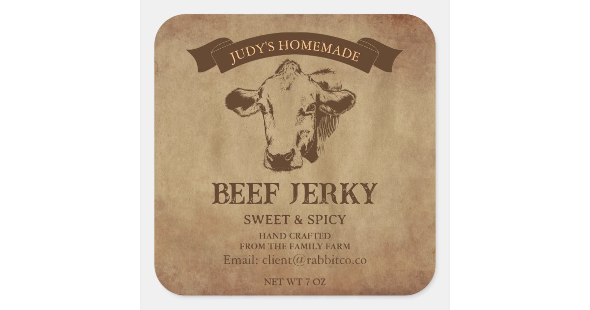 Beef Jerky Label Sticker | Zazzle
