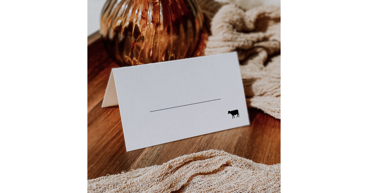 Beef Meal Option Wedding Place Card | Zazzle