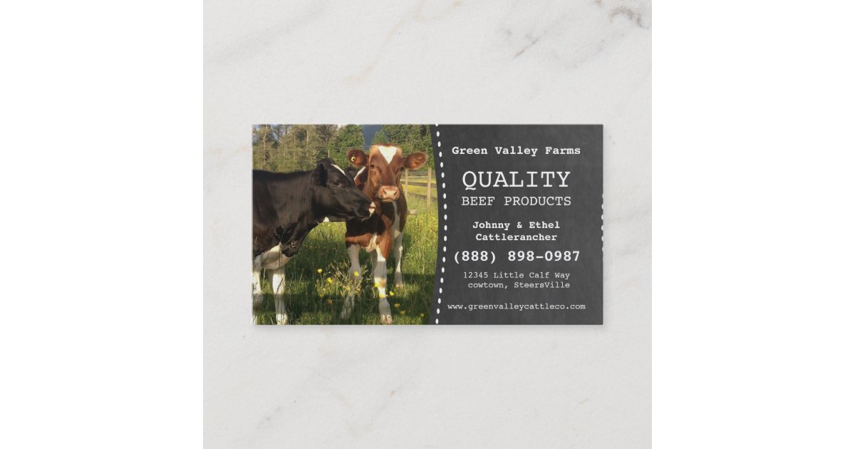 Beef Producer Cattle Farm Business Card | Zazzle