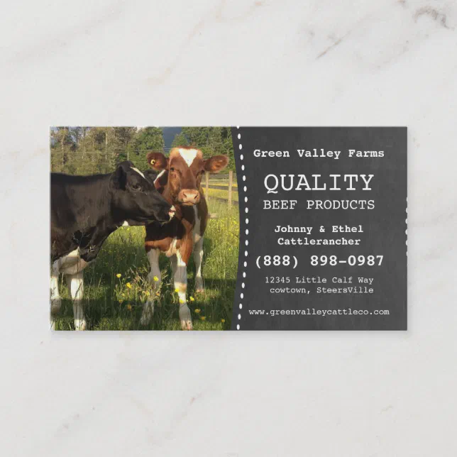 Beef Producer Cattle Farm Business Card | Zazzle