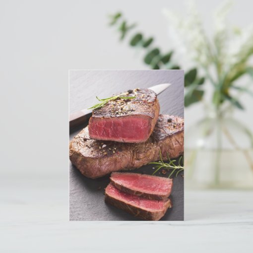 Beef steak postcard | Zazzle