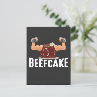 Beefcake Muscle Cake Bodybuilder Weightlifting Pu Postcard | Zazzle