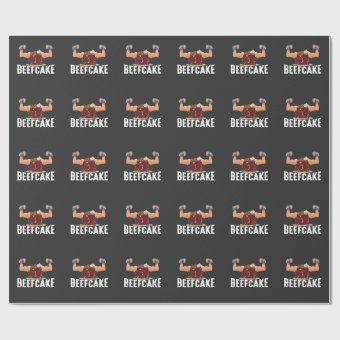 Beefcake Muscle Cake Bodybuilder Weightlifting Pu Wrapping Paper | Zazzle