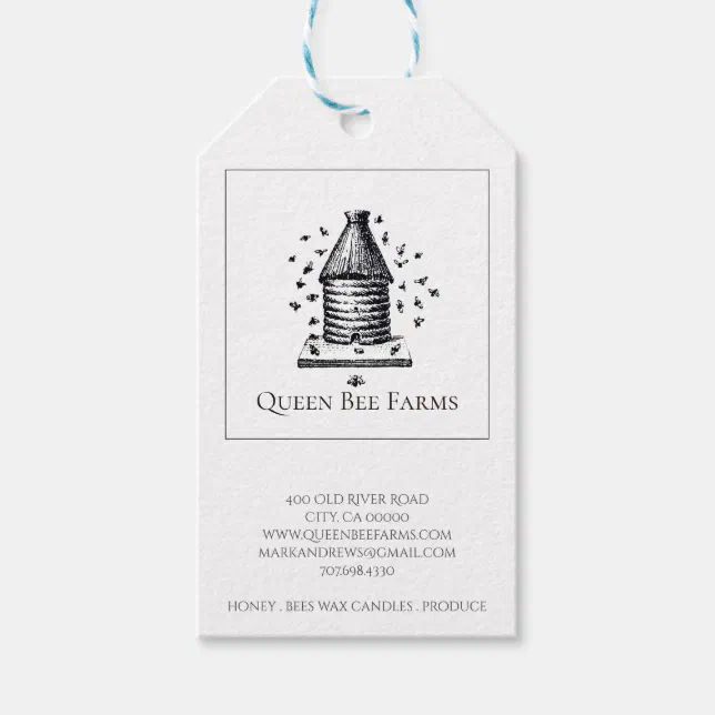 Beehive And Bees Farm Gift Tags | Zazzle