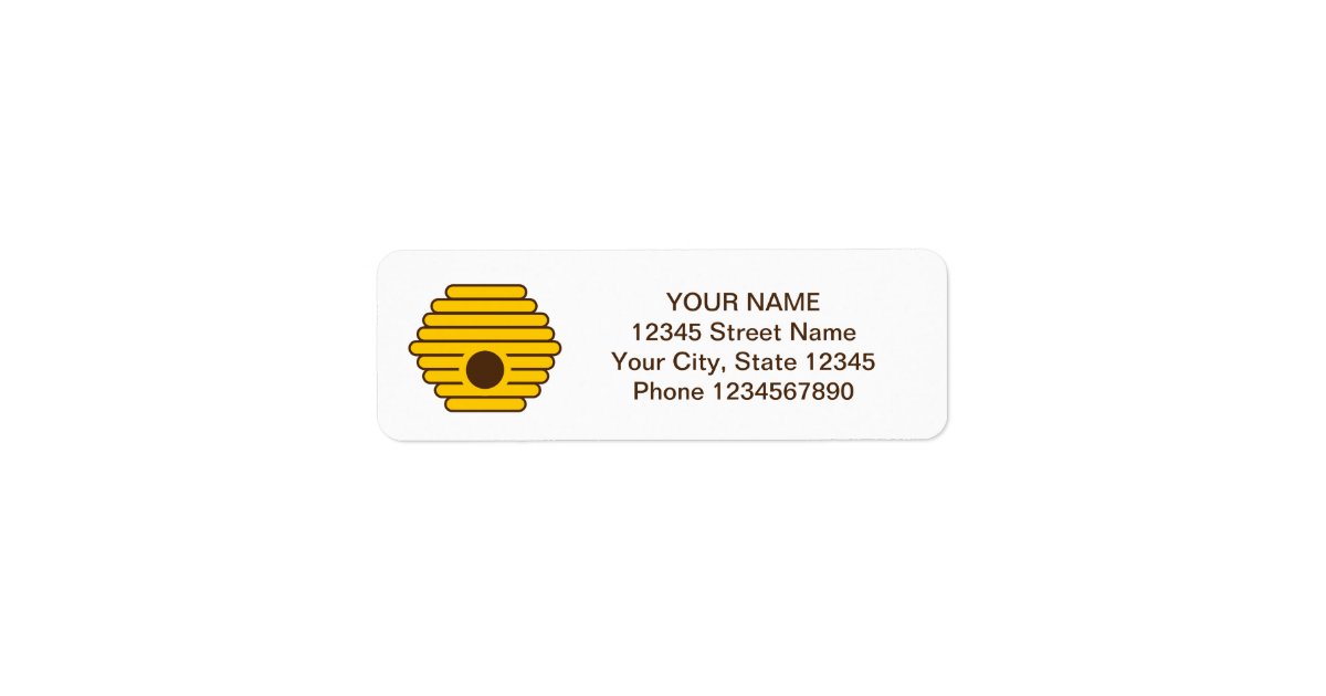 Beehive logo return address labels for beekeeper | Zazzle