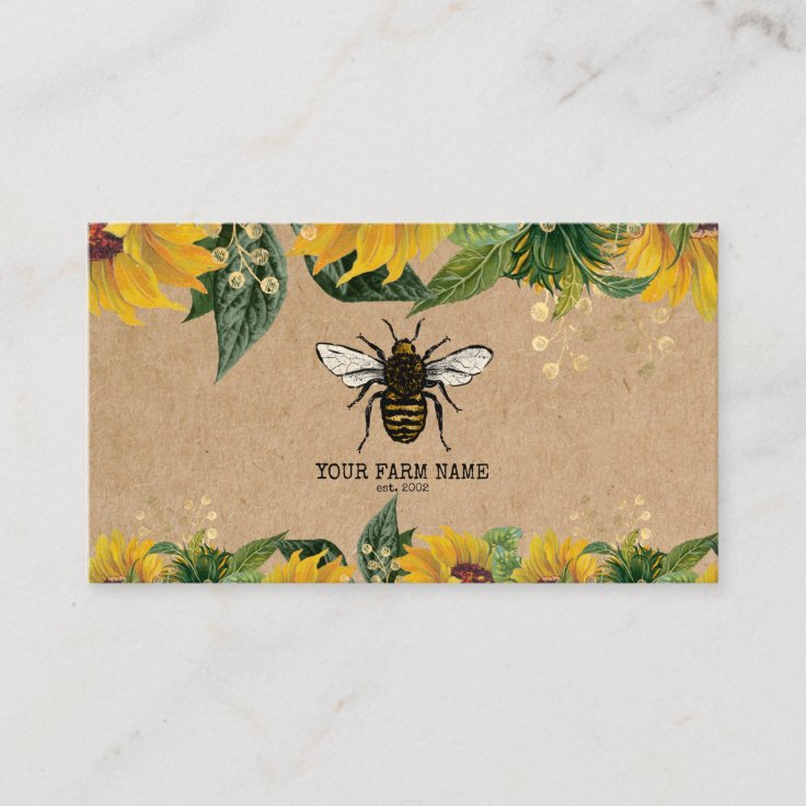Beekeeper Apiarist Bee Farm Honeybees Honeycomb Bu Business Card | Zazzle