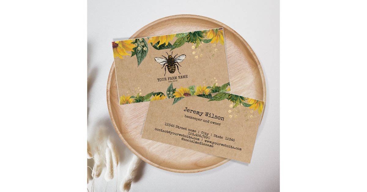 Beekeeper Apiarist Bee Farm Honeybees Honeycomb Bu Business Card | Zazzle