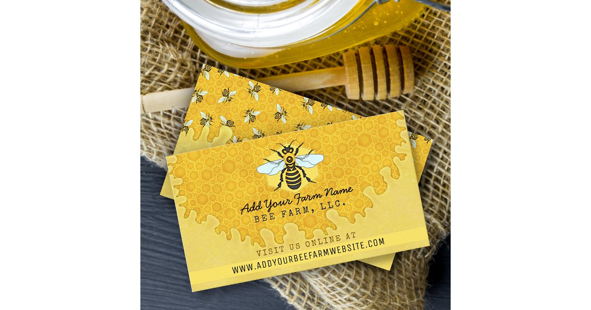 Beekeeper Apiarist Bee Farm Honeybees Honeycomb Business Card | Zazzle