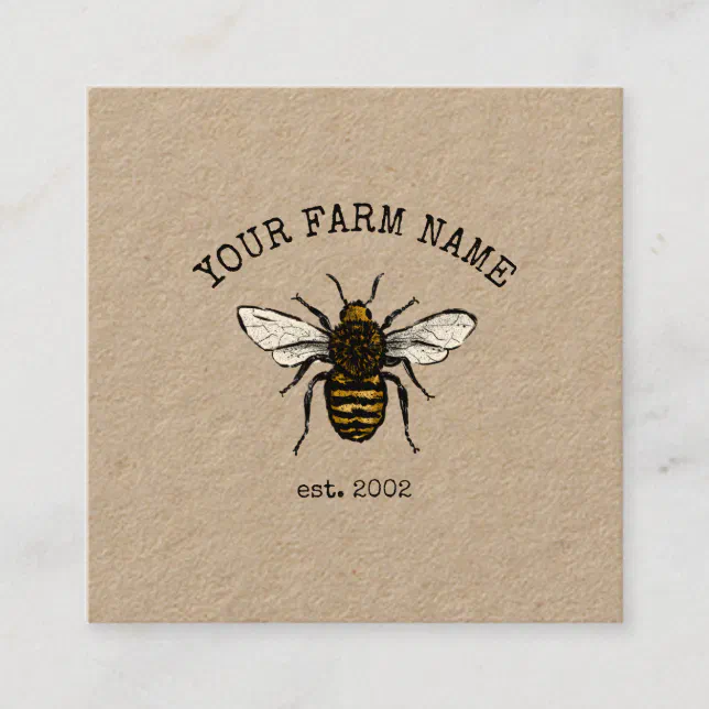Beekeeper Apiarist Bee Farm Honeybees Honeycomb Square Business Card ...