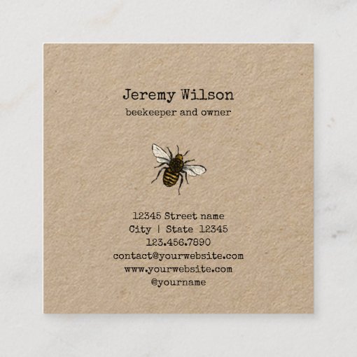 Beekeeper Apiarist Bee Farm Honeybees Honeycomb Square Business Card ...