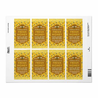 Beekeeper Apiary Honey Jar Labels Honeycomb Bees | Zazzle