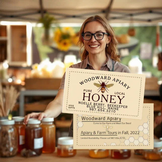 Beekeeper Business Card Honeycomb and Bee | Zazzle