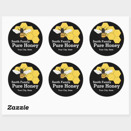 Beekeeper Honey Bee Farm Stand Round Label | Zazzle