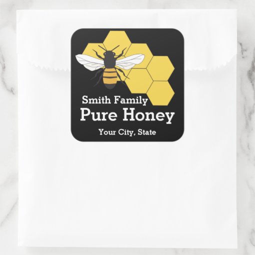 Beekeeper Honey Bee Farm Stand Sq Label | Zazzle