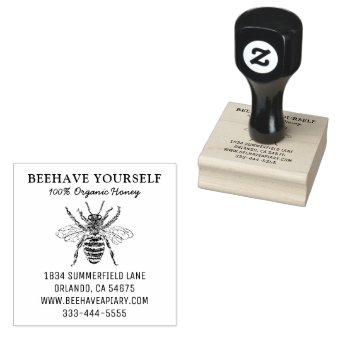 Beekeeper Honeybee Honey Apiary Bee Farm Rubber Stamp | Zazzle