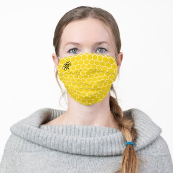 Beekeeper Honeycomb With Bee Adult Cloth Face Mask | Zazzle