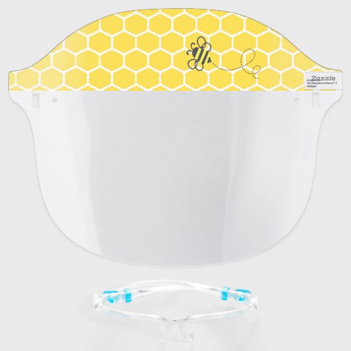 Beekeeper Honeycomb With Buzzing Bee Face Shield | Zazzle