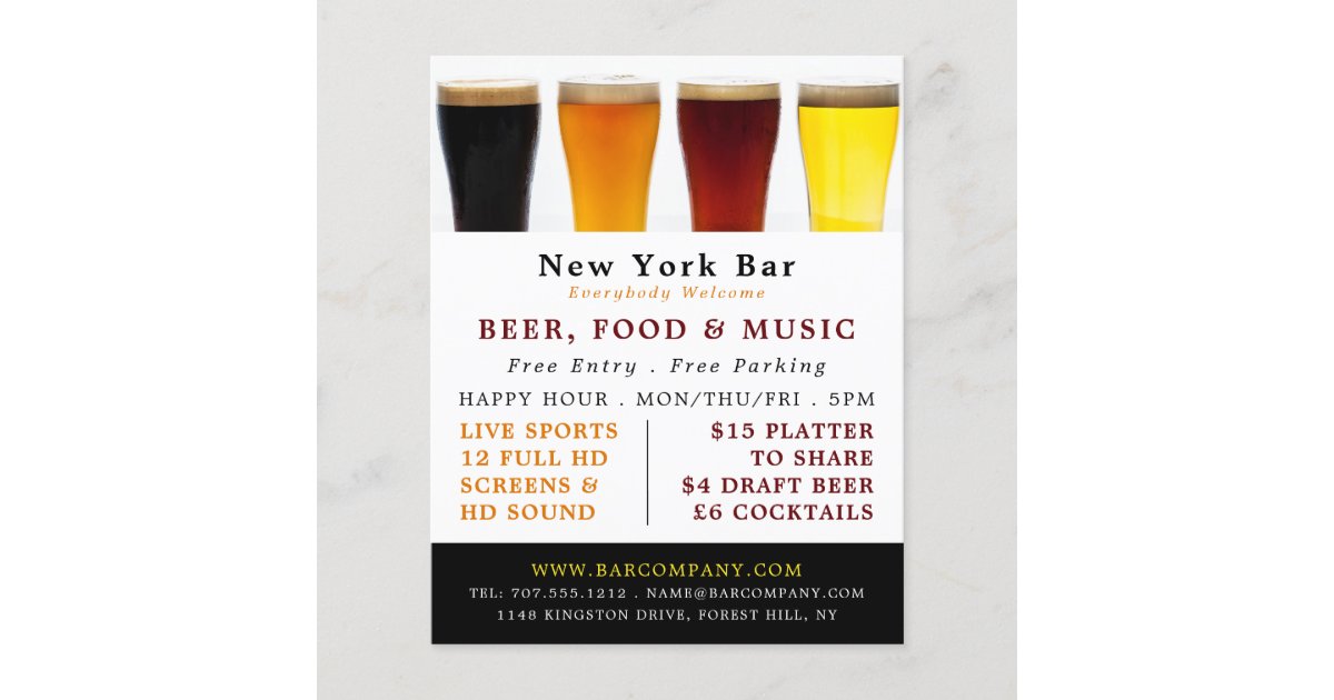 Beer & Ale Display, Pub/Brewery Advertising Flyer | Zazzle